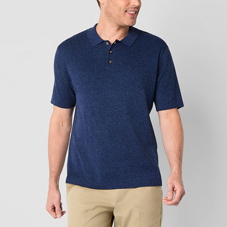 Click here for Stafford Linen Blend Mens Short Sleeve Button Polo... prices