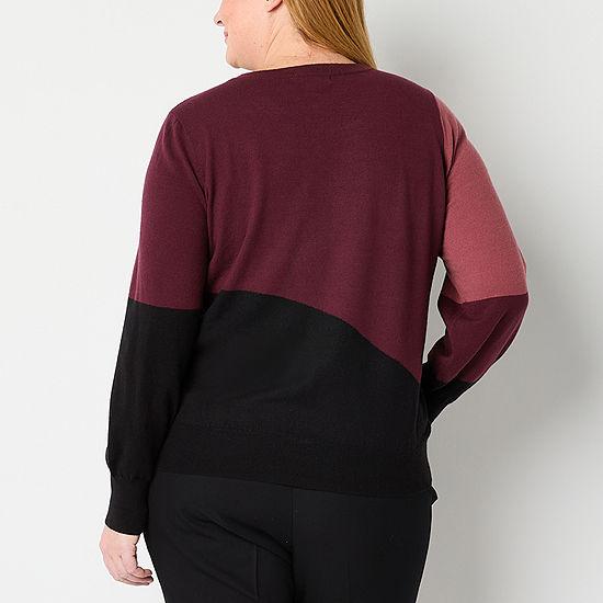 Liz Claiborne Plus Womens Round Neck Long Sleeve Pullover Sweater ... Liz Claiborne Plus Womens Round Neck Long Sleeve Pullover Sweater ...