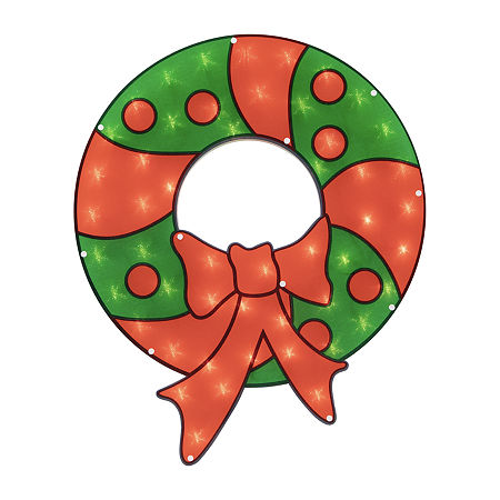 Click here for Northlight 23in Prelit Wreath Christmas Window Dec... prices