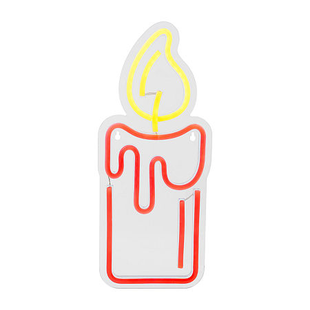 Northlight 12 Led Lighted Neon Style Candle Christmas Window Silhouette - Red