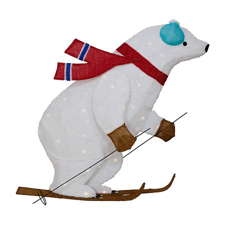 Click here for Northlight Lighted Skiing Polar Bear Christmas Yar... prices