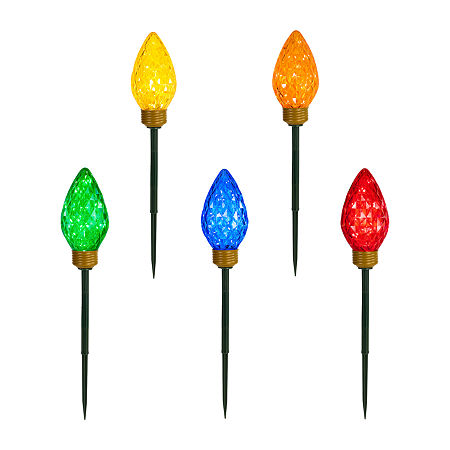 Northlight Led Jumbo Bulb Christmas Pathway Marker Lawn Stakes - Multi