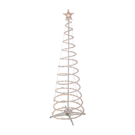 Northlight 6 Clear Lighted Spiral Cone Tree Outdoor Christmas Decoration - White