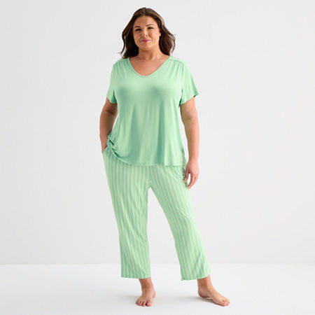 Click here for Liz Claiborne Womens V-Neck Short Sleeve 2-pc. Plu... prices