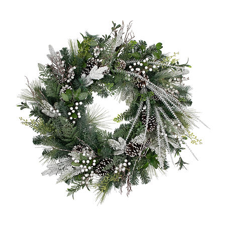 Click here for Northlight 36in Frosted Unlit Wreath  One Size  Gr... prices