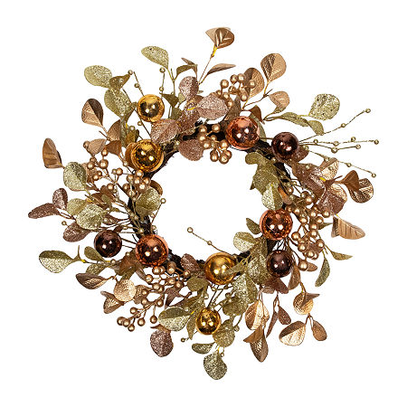 Click here for Northlight Ball Glittered Wreath  One Size  Yellow prices