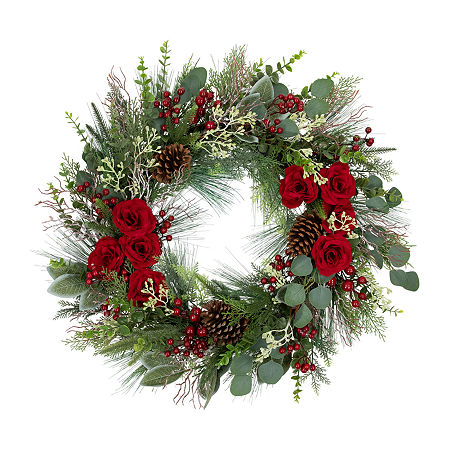 Click here for Northlight 30in Roses And Berries Unlit Wreath  On... prices