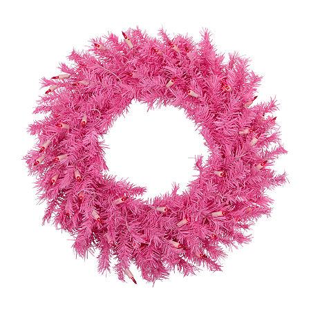 Click here for Northlight Pink Spruce With Lights Pre-Lit Wreath... prices