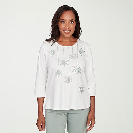 Click here for Alfred Dunner Stockbridge Womens Crew Neck 3/4 Sle... prices