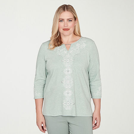 Click here for Alfred Dunner Stockbridge Womens Split Crew Neck 3... prices