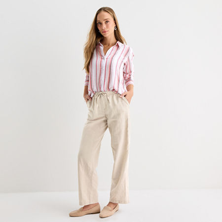 Click here for Liz Claiborne Womens Wide Leg Mid Rise Pull-On Pan... prices