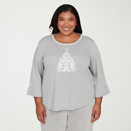 Click here for Alfred Dunner Stockbridge Womens Plus Crew Neck 3/... prices