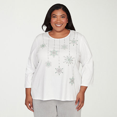 Click here for Alfred Dunner Stockbridge Womens Plus Crew Neck 3/... prices