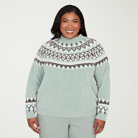 Click here for Alfred Dunner Plus Stockbridge Womens Mock Neck Lo... prices