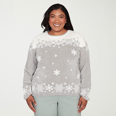 Click here for Alfred Dunner Plus Stockbridge Womens Crew Neck Lo... prices
