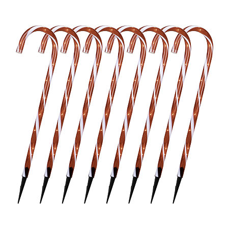 Northlight Candy Cane 8 Christmas Outdoor Pathway Markers - Red