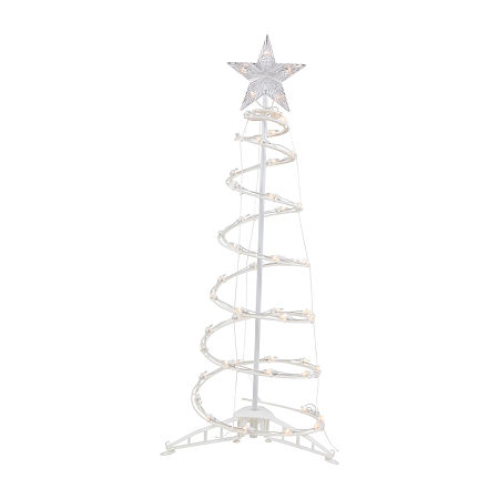 Northlight 3 Spiral Cone Tree Clear Lights - White