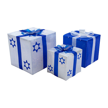 Click here for Northlight 12 Prelit Gift Box Hanukkah Yard Art  O... prices