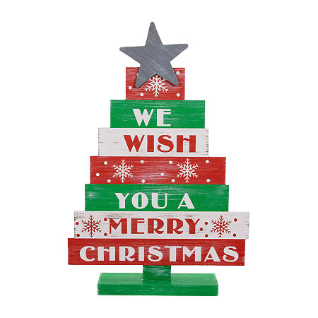 Click here for Northlight 16.5 Wooden Sign Christmas Tabletop Tre... prices