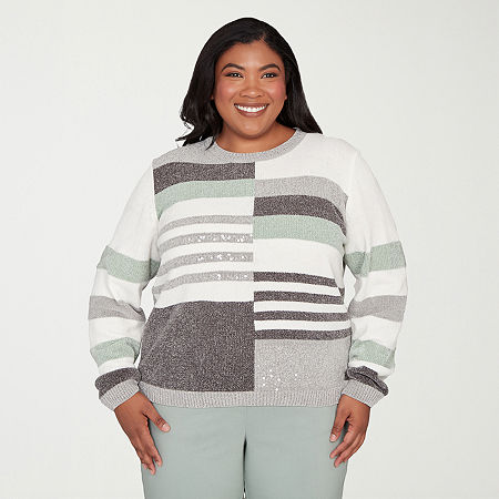 Click here for Alfred Dunner Plus Stockbridge Womens Crew Neck Lo... prices