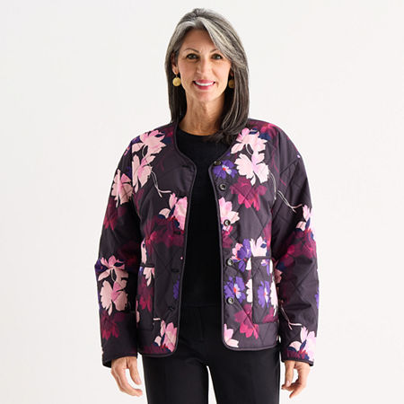 Liz Claiborne Womens Tall Lightweight Quilted Jacket  X-large Tall  Pink