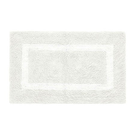 Better Trends Hotel Collection Cotton Reversible Bath Rug  One Size  White