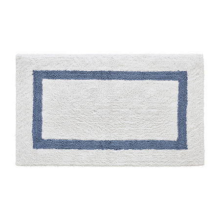 Better Trends Hotel Collection Cotton Reversible Bath Rug  One Size  Blue