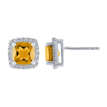 Click here for Genuine Yellow Citrine Sterling Silver 9.7mm Stud... prices