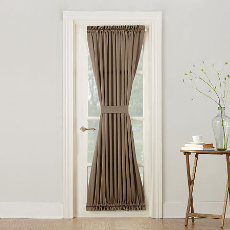 Grant Room Darkening Rod Pocket Door Curtain Panel - Mocha
