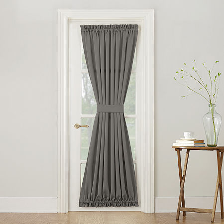 Grant Room Darkening Rod Pocket Door Curtain Panel - Steel