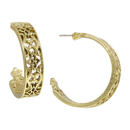Click here for 1928 Gold Tone Womens 1 1/4 Inch Hoop Earrings  On... prices