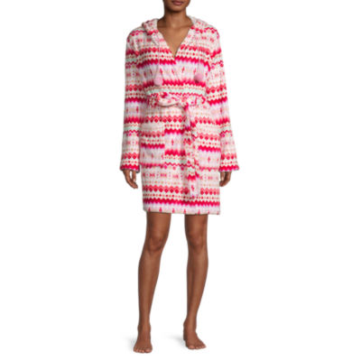 Sleep Chic Womens Long Sleeve Plush Short Robe - JCPenney