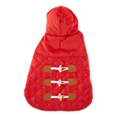 Paw & Tail Quilted Diamond Hooded Dog Jacket, Color: Red - JCPenney