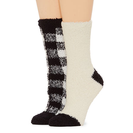 Click here for Mixit Cozy Womens 2 Pair Crew Socks  4-10  Black prices