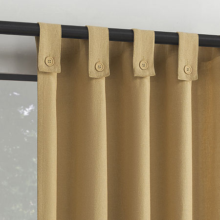 Cotton Blend Button Tab Top Curtain - Camel