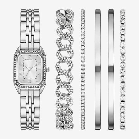 Click here for Womens Crystal Accent Silver Tone 6-pc. Watch Boxe... prices