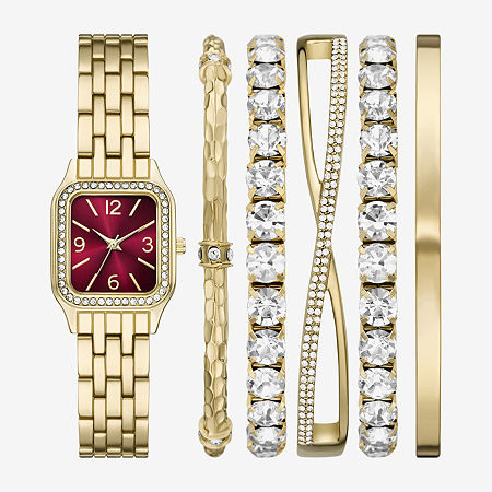 Click here for Womens Crystal Accent Gold Tone 6-pc. Watch Boxed... prices