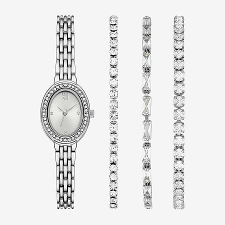 Click here for Womens Crystal Accent Silver Tone 4-pc. Watch Boxe... prices