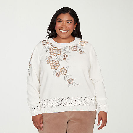 Click here for Alfred Dunner Plus Vienna Womens Crew Neck Long Sl... prices