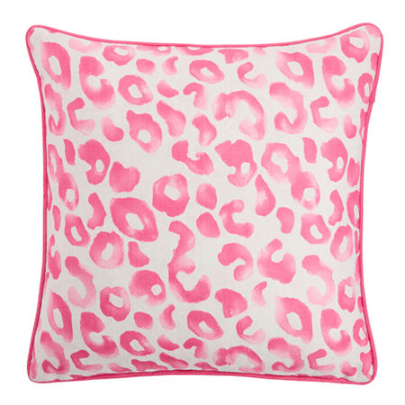 Click here for Lulu Leopard Square Throw Pillow  One Size  Pink prices