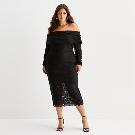 Click here for Premier Amour Womens Plus Long Sleeve Midi Sheath... prices