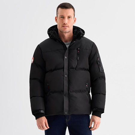 Canada Weather Gear Mens Water Resistant Heavyweight Puffer Jacket  Large  Black