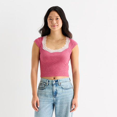 Click here for Arizona Womens Juniors Scoop Neck Short Sleeve Swe... prices