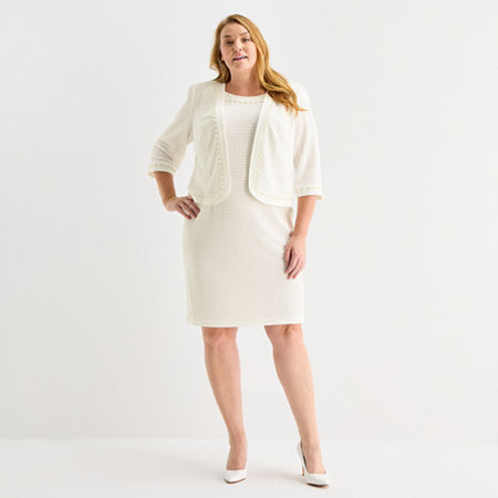 Click here for Maya Brooke Womens Plus Pearl Trim Jacket Dress  2... prices
