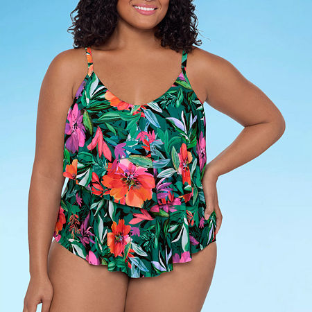 Click here for Trimshaper Womens Floral Plus Tankini Swimsuit Top... prices