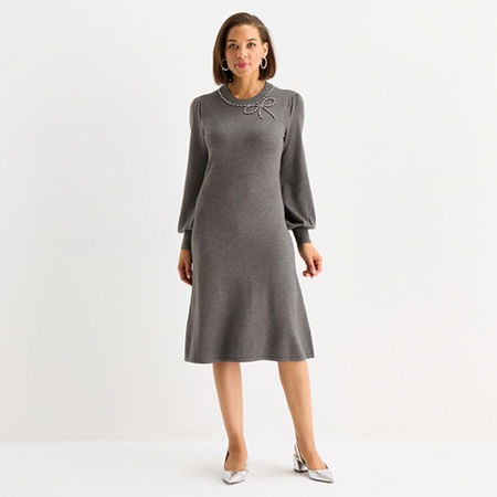 Click here for Liz Claiborne Womens Long Sleeve Midi Sweater Dres... prices