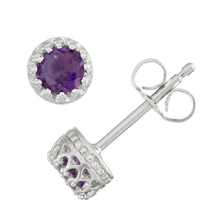 Click here for Childrens Sterling Silver Genuine Amethyst Stud Ea... prices