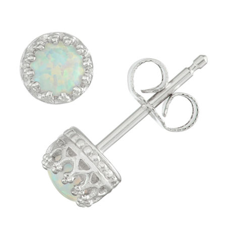 Click here for Childrens Sterling Silver Opal 4mm Stud Earrings... prices