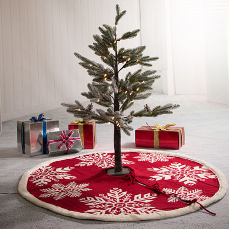 Click here for Glitzhome Acrylic Indoor Tree Skirt  One Size  Red prices