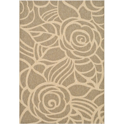 Courtyard Transitional Rose Indoor/Outdoor Rectangular Rugs, Color ...